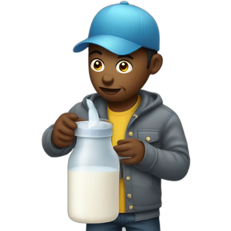 designer pumping milk overworked underpaid emoji | AI Emoji Generator