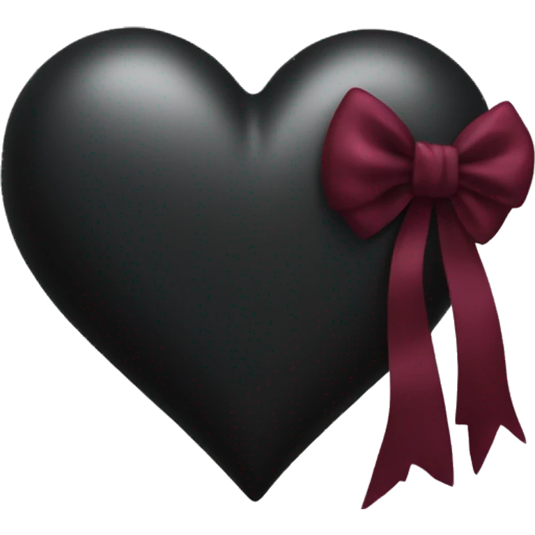 black heart with burgundy bow emoji | AI Emoji Generator
