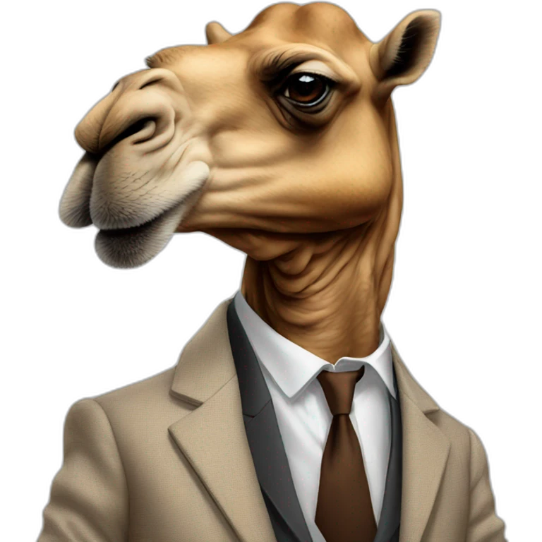 camel in suit smoking a cigarette emoji | AI Emoji Generator