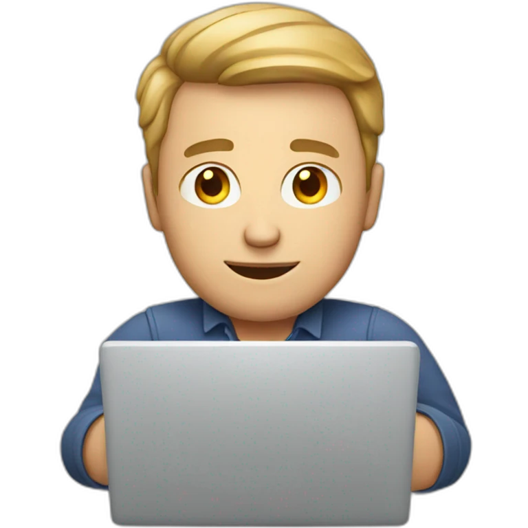 adult white guy with laptop emoji | AI Emoji Generator
