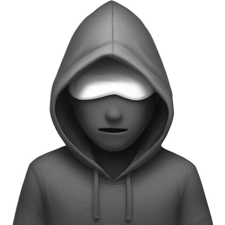 grayscale mysterious hooded boy in gloves emoji | AI Emoji Generator