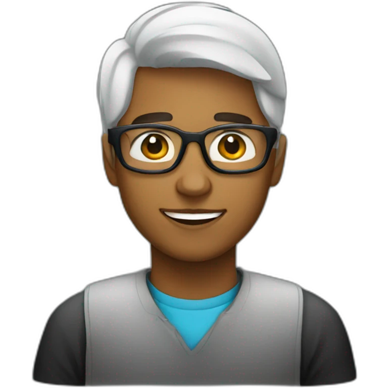 joven con lentes negros y bata de laboratorio emoji | AI Emoji Generator