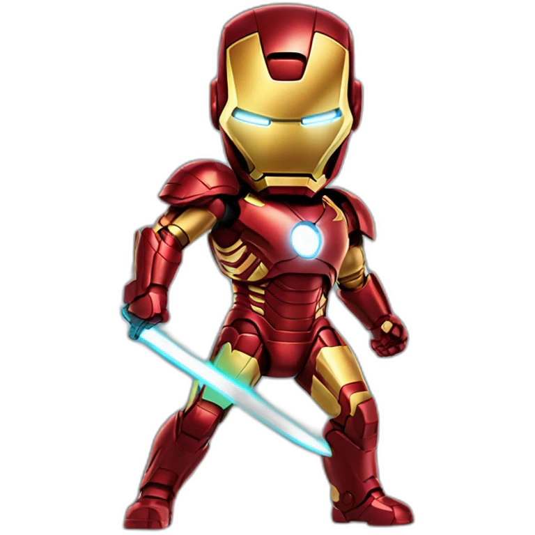 Iron man avec un sabre laser emoji | AI Emoji Generator