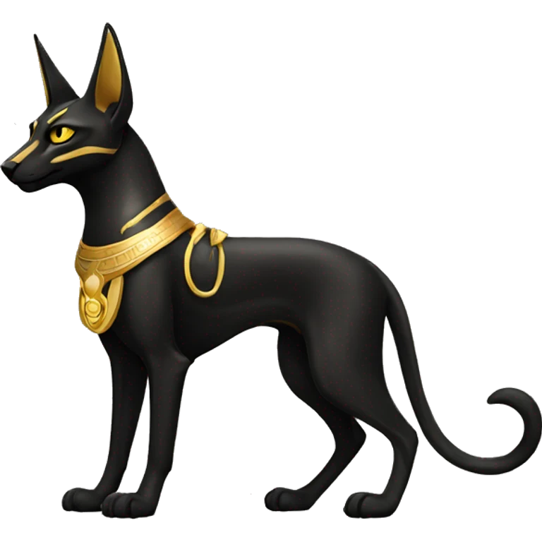 Black Egyptian Anubis-Cat. Golden Anubis-Rings and yellow markings ...
