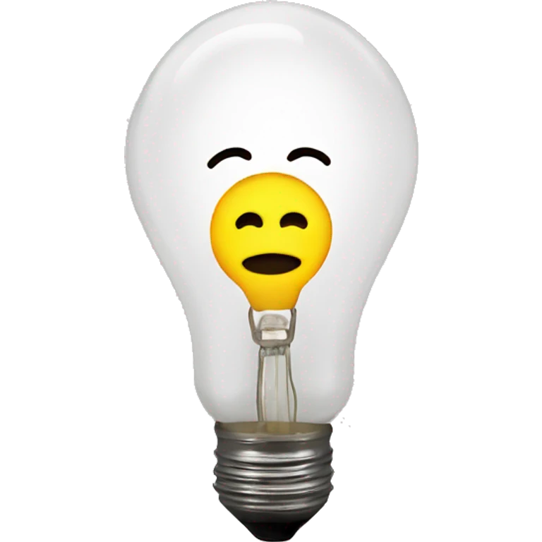 Light bulb with face on jt emoji | AI Emoji Generator