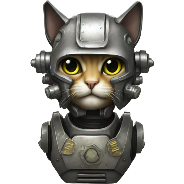Fallout power armor but with a cat inside emoji | AI Emoji Generator