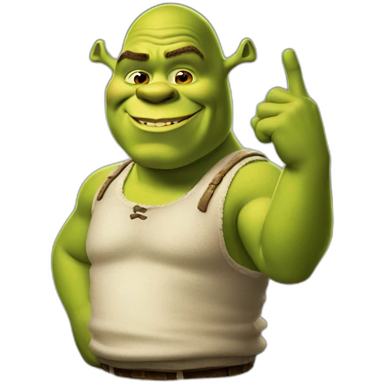 shrek doing a middle finger emoji | AI Emoji Generator