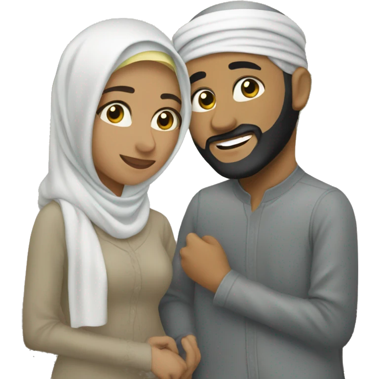 muslim coupe love chatting emoji | AI Emoji Generator