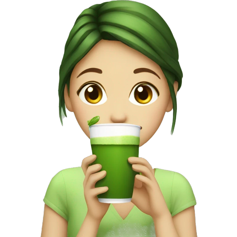 girl drinking matcha emoji | AI Emoji Generator