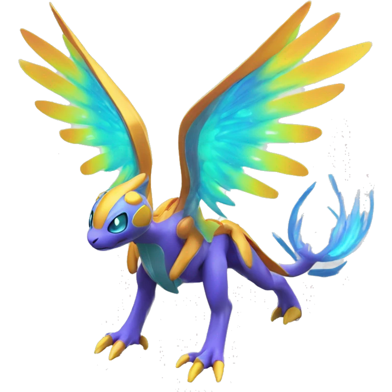 Colorful Celestial Neon Colors Vibrant Colors Flying Futuristic Fakémon ...