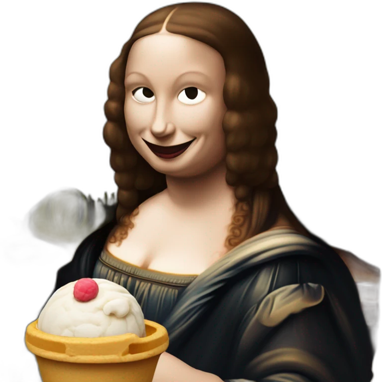 Mona Lisa painting with ice cream emoji | AI Emoji Generator