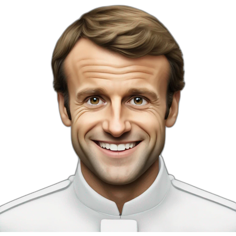 Hyper realistic Emmanuel Macron smiling emoji | AI Emoji Generator