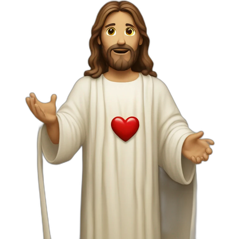Jesus with holy heart emoji | AI Emoji Generator