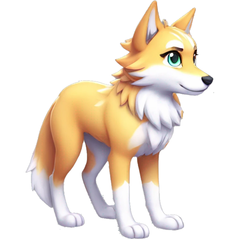 Anthro Colorful Shiny Fionbri-Falvie-sparkle-wolf-sona with shiny ...