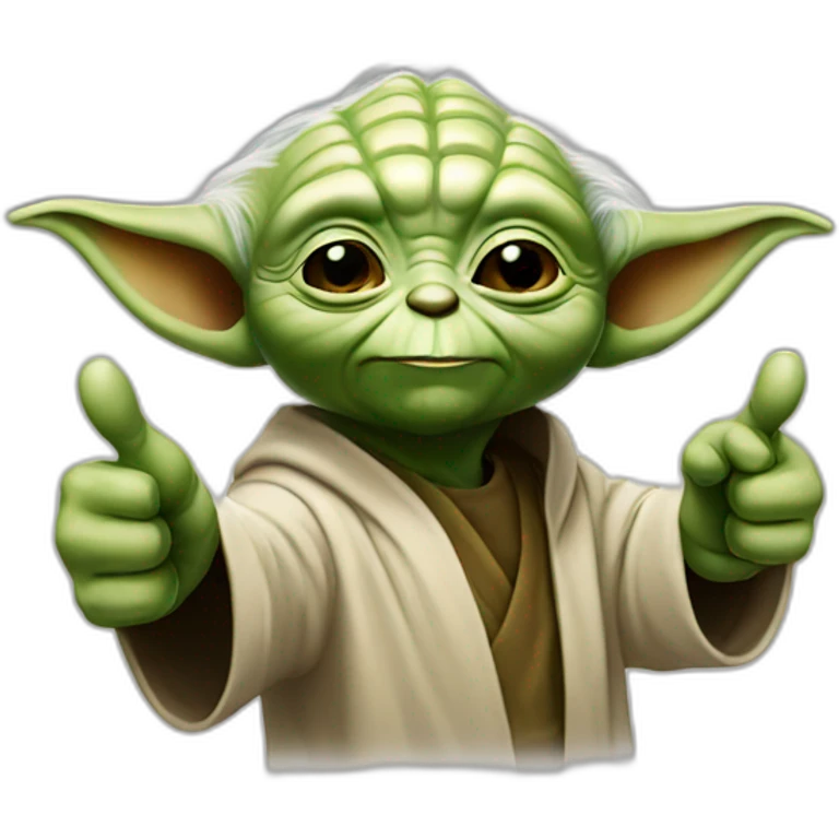 Yoda doing thumbs up emoji | AI Emoji Generator