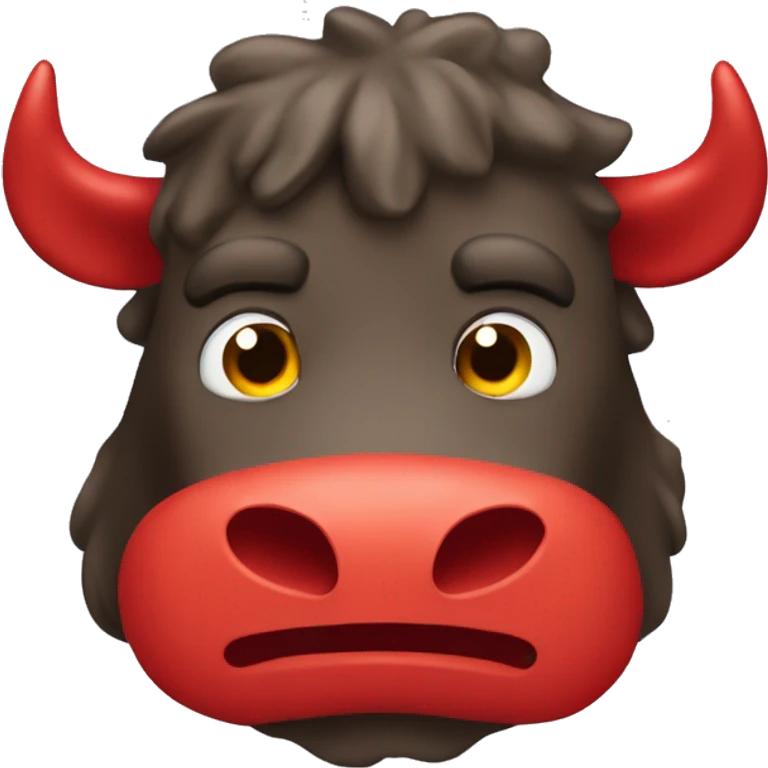 CREA UNA CARA DE UN TORO COLOR ROJO emoji | AI Emoji Generator