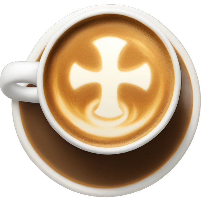 Coffee with latte art of cross emoji | AI Emoji Generator