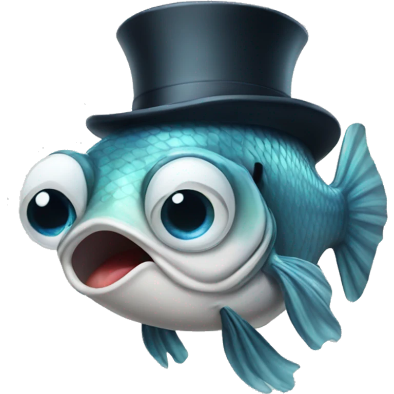 fish with top hat and is crying emoji | AI Emoji Generator