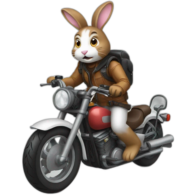bunny riding motorcycle emoji | AI Emoji Generator