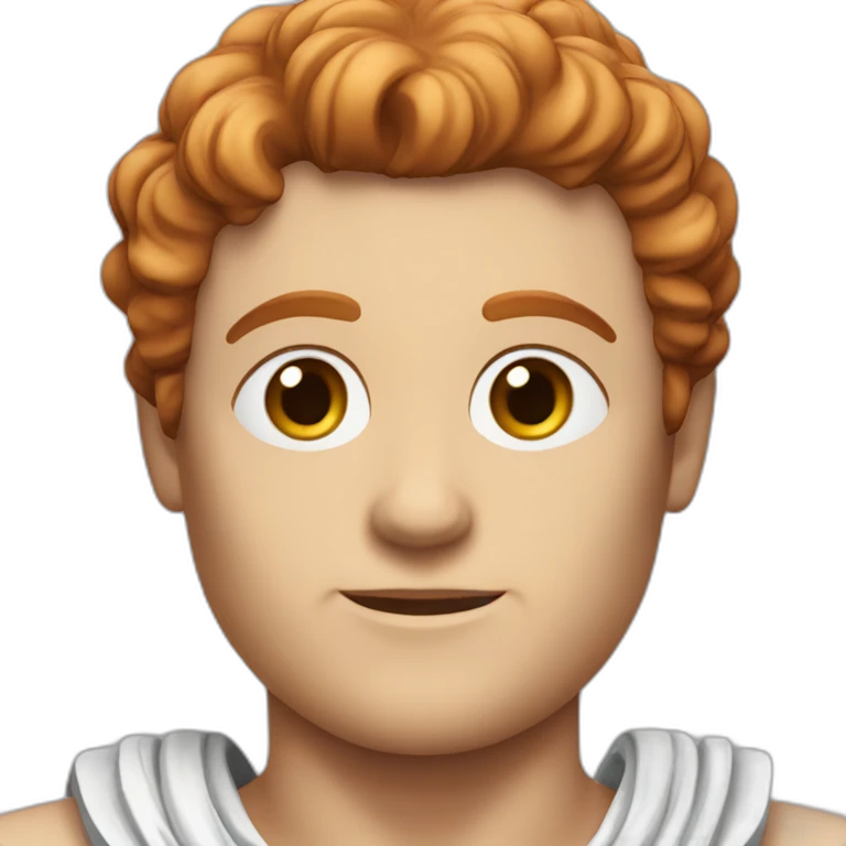 Greek god statue blue eyes slick reddish hair clean shaven emoji | AI ...
