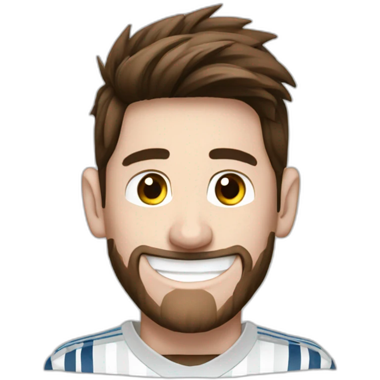 Messi wearing real madrid shirt with smile face emoji | AI Emoji Generator
