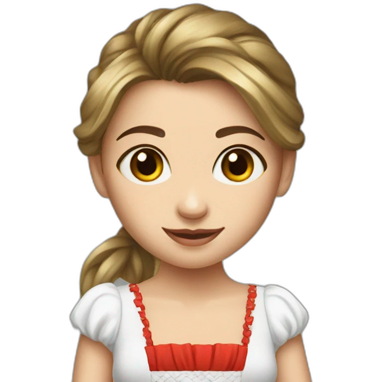 ukrainian girl with long red toes emoji | AI Emoji Generator