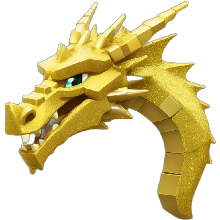 Minecraft Glitter Gold Dragon Head With Diamond Horn emoji | AI Emoji ...