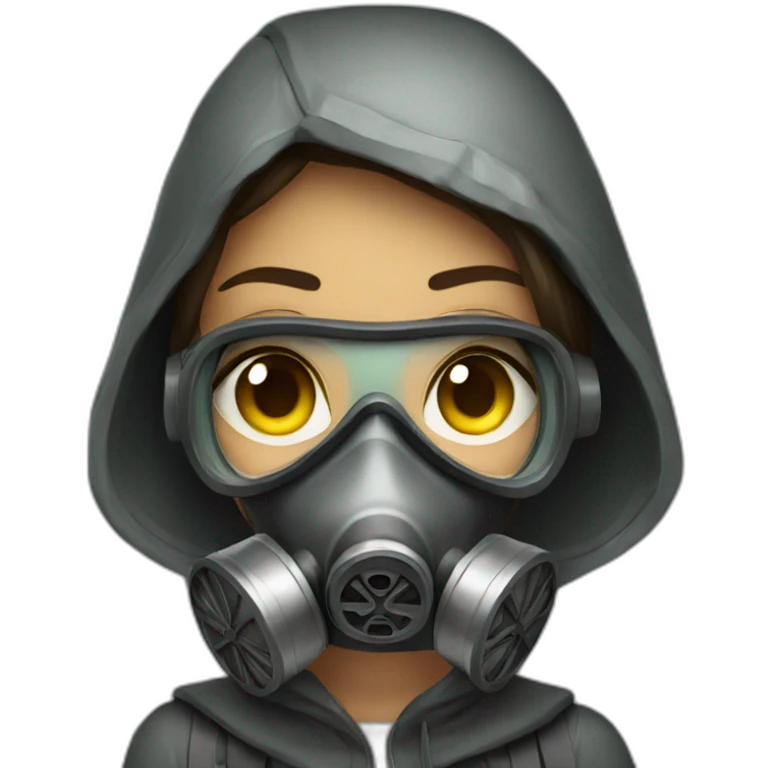 Girl wearing gas mask emoji | AI Emoji Generator