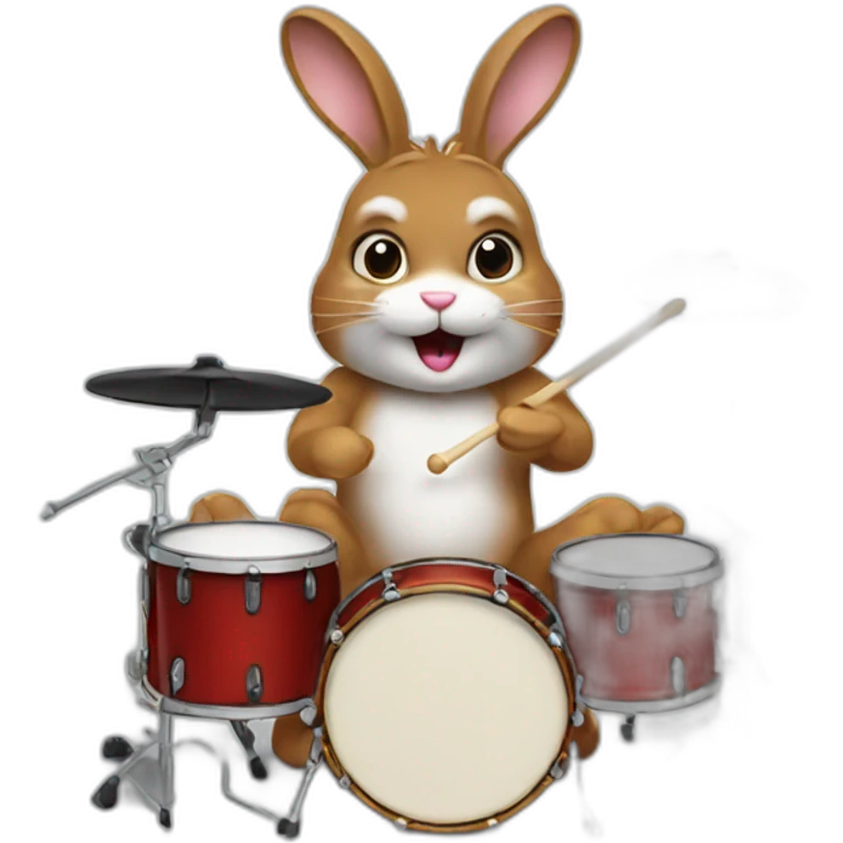 Bunny playing drums emoji | AI Emoji Generator