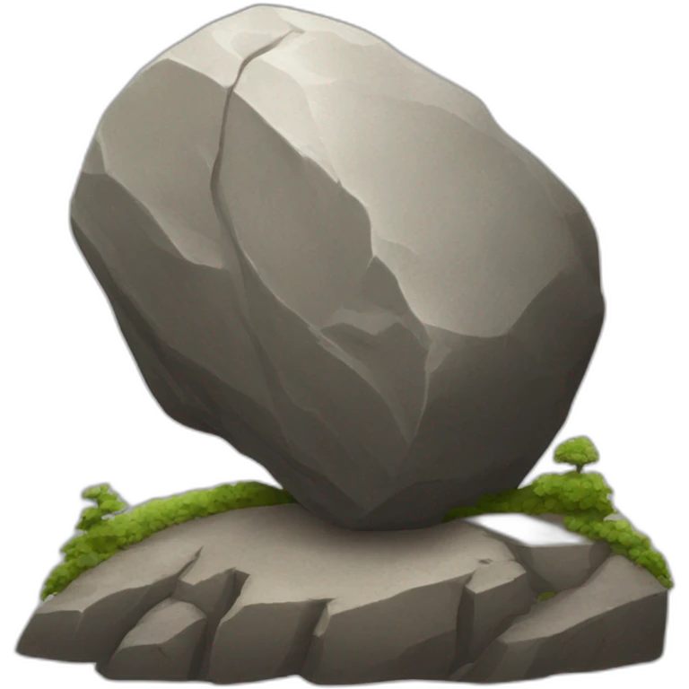 Sisyphus roll a boulder up a hill emoji | AI Emoji Generator