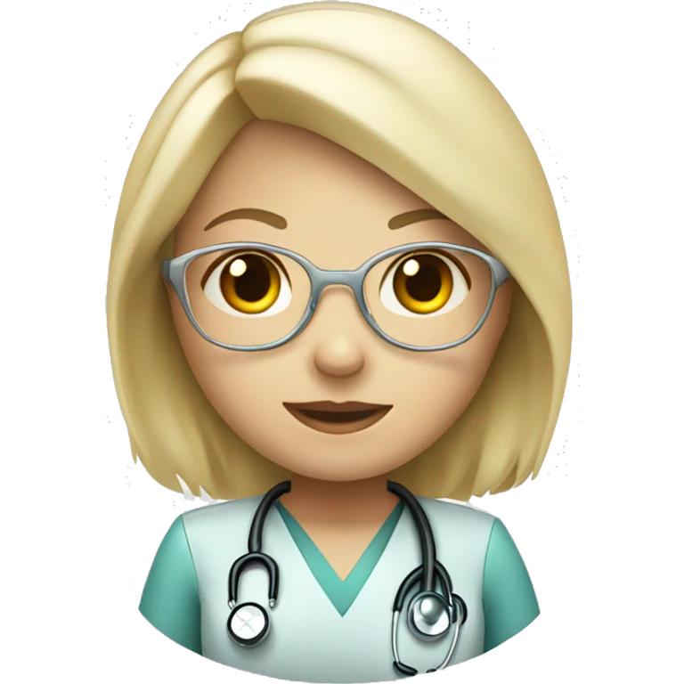 Light blonde female medical doctor with a fringe and a stethoscope ...