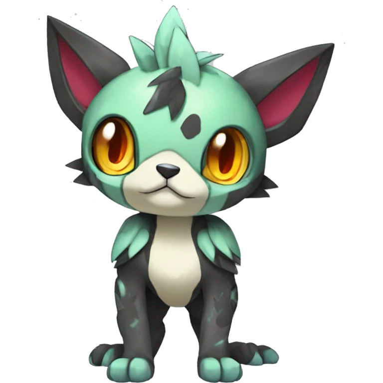 cute cool edgy Digimon-Fakemon-animal with colorful markings full body ...
