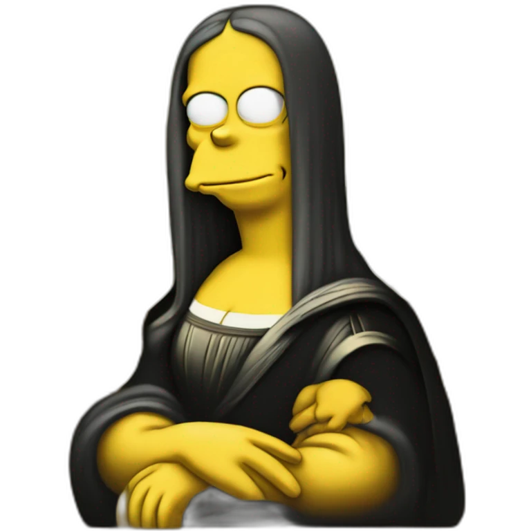 Homer simpson as Mona Lisa emoji | AI Emoji Generator