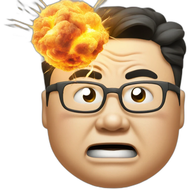 Kin Jong-un angry and exploding emoji | AI Emoji Generator