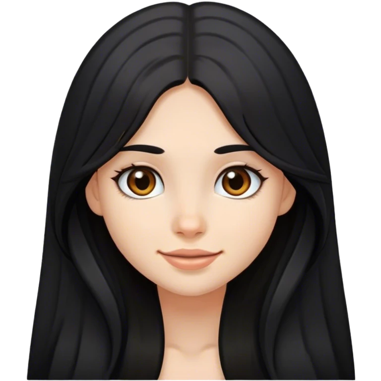 A girl with fair complexion with black long hair, dimples and brown ...