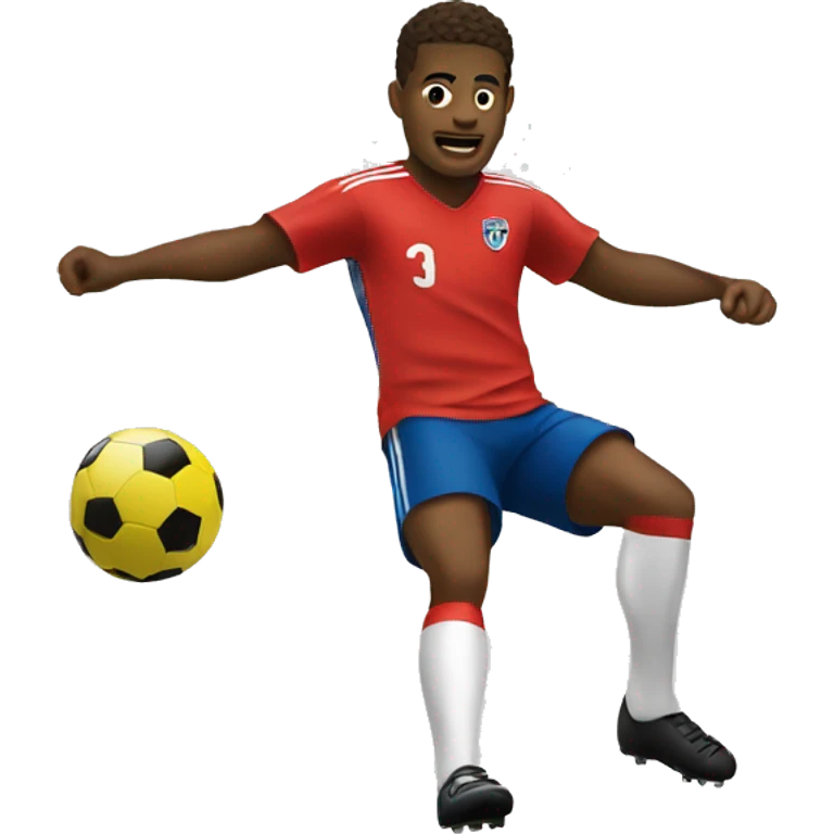 Footballer kicking a football dynamic emoji | AI Emoji Generator
