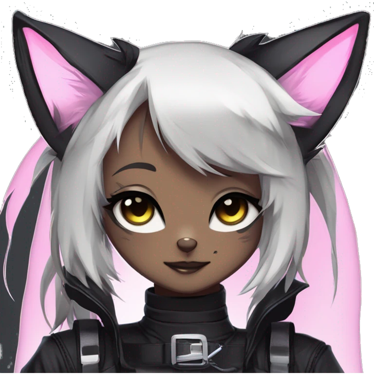 Gorgeous furry dark cyberpunk techwear anime style anthro black cat ...