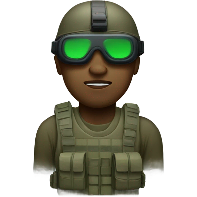 White soldier wearing night vision goggles with no eyes emoji | AI ...