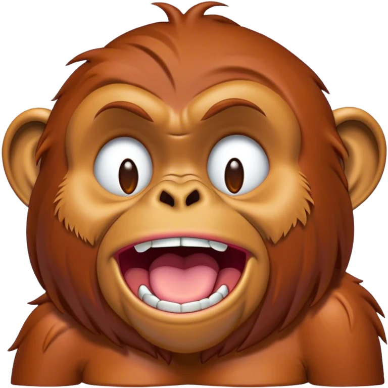 Cinematic Cute Yawning Orangutan Portrait Emoji, Head tilted slightly ...