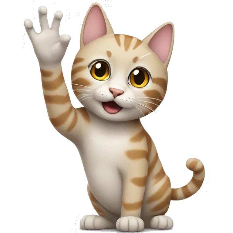 cat waving hand emoji | AI Emoji Generator