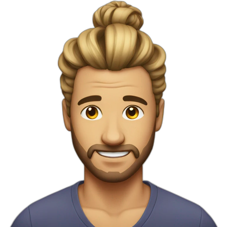 Guy with a man bun on the top and the sides is a fade emoji | AI Emoji ...