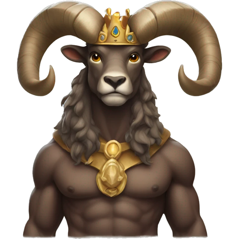 big horn minotaur wearing crown emoji | AI Emoji Generator