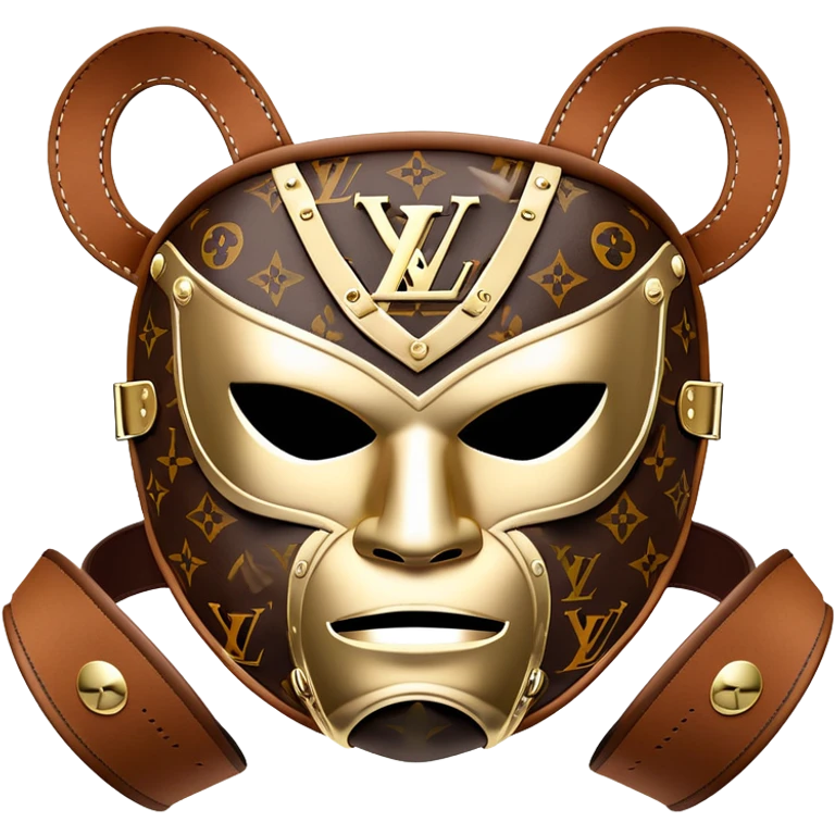 luxury Louis Vuitton luchador mask with LV monogram pattern and brown ...