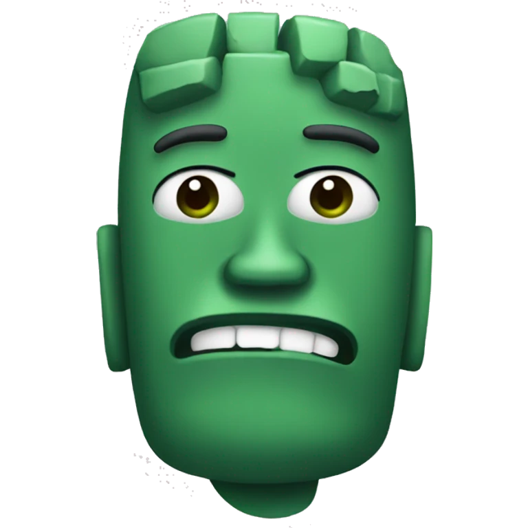Moai who vomits with green vomit emoji | AI Emoji Generator