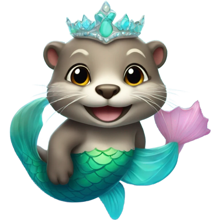 A cute and happy otter face as a mermaid princess. emoji | AI Emoji ...