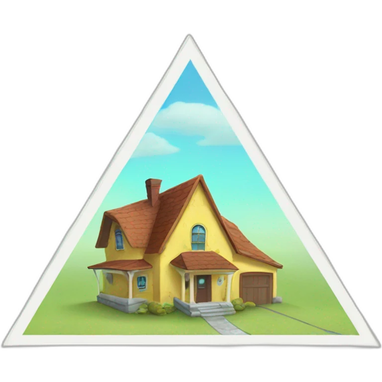 house of spongebob, but the house is a triangle emoji | AI Emoji Generator