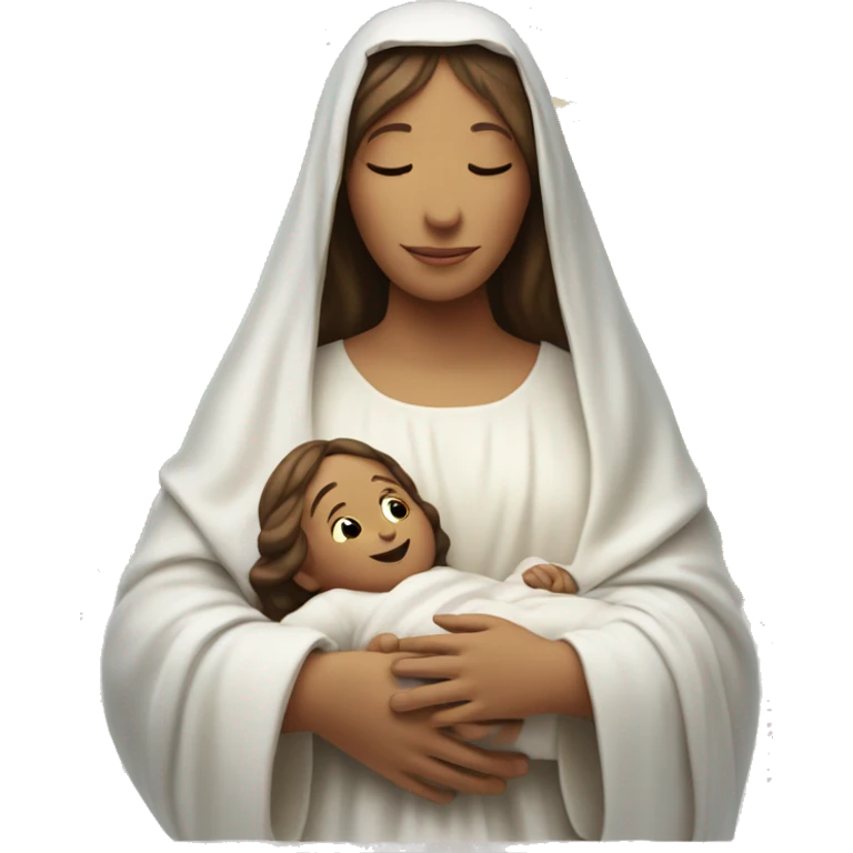 Maria mother of Jesus with Jesus in hands white skin emoji | AI Emoji ...