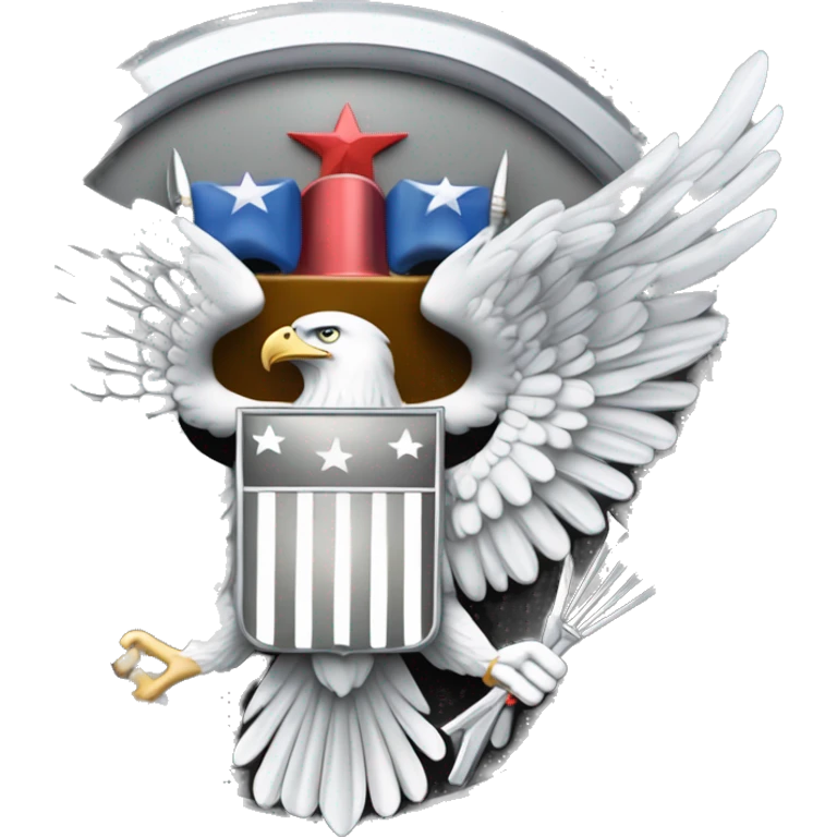 Create an emoji of a silver US Army O-6 Colonel insignia: a detailed ...