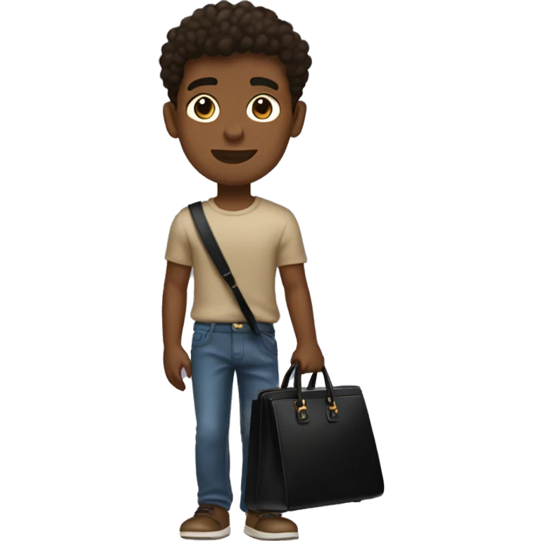 posh-muscular-brown boy carrying black birkin bag emoji | AI Emoji ...