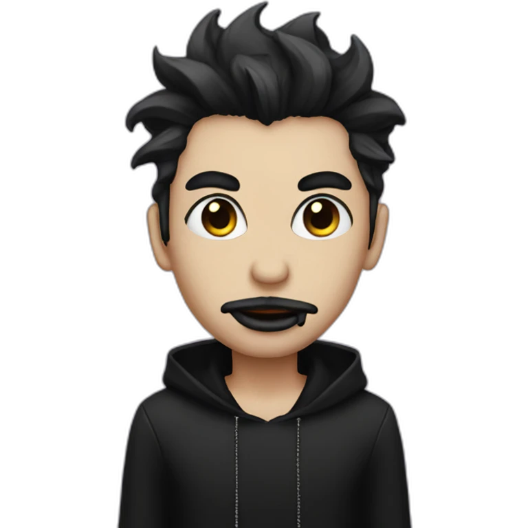 male goth emoji with lip and eyebrow piercings emoji | AI Emoji Generator
